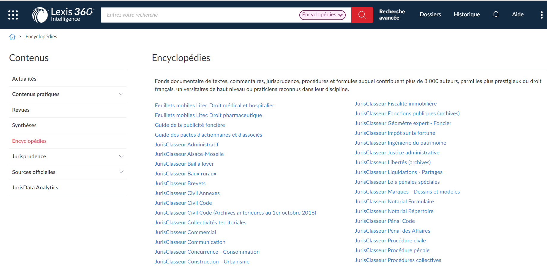 Lexis 360 Intelligence - Comment accéder aux encyclopédies ? – LexisNexis France
